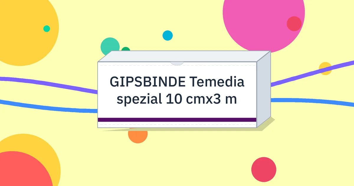 Symbolbild: Packung mit der Aufschrift GIPSBINDE Temedia spezial 10 cmx3 m (PZN 13250566) – Verfügbarkeit und Bezug in Apotheken in Frankfurt am Main