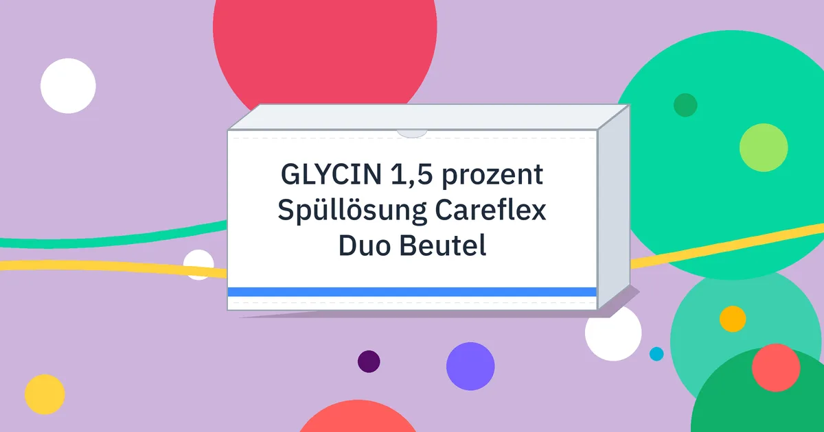 Symbolbild: Packung mit der Aufschrift GLYCIN 1,5 prozent Spüllösung Careflex Duo Beutel (PZN 11183363) – Verfügbarkeit und Bezug in Apotheken in Frankfurt am Main