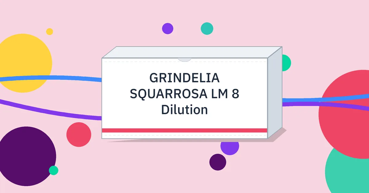 Symbolbild: Packung mit der Aufschrift GRINDELIA SQUARROSA LM 8 Dilution (PZN 13547415) – Verfügbarkeit und Bezug in Apotheken in Frankfurt am Main