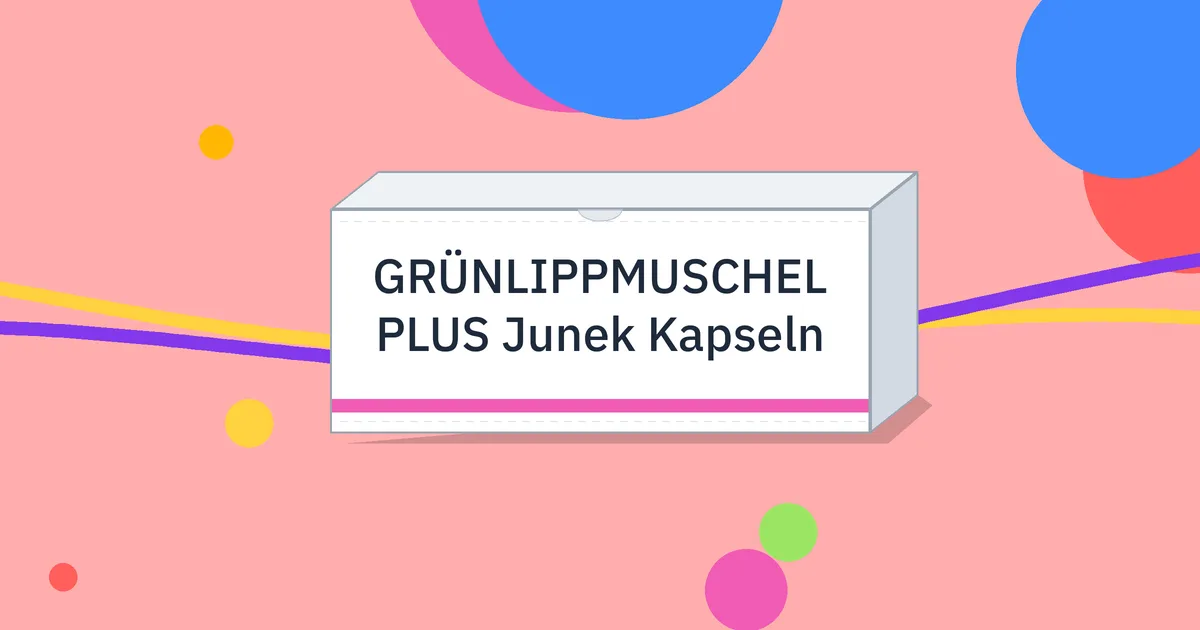 Symbolbild: Packung mit der Aufschrift GRÜNLIPPMUSCHEL PLUS Junek Kapseln (PZN 03543072) – Verfügbarkeit und Bezug in Apotheken in Frankfurt am Main