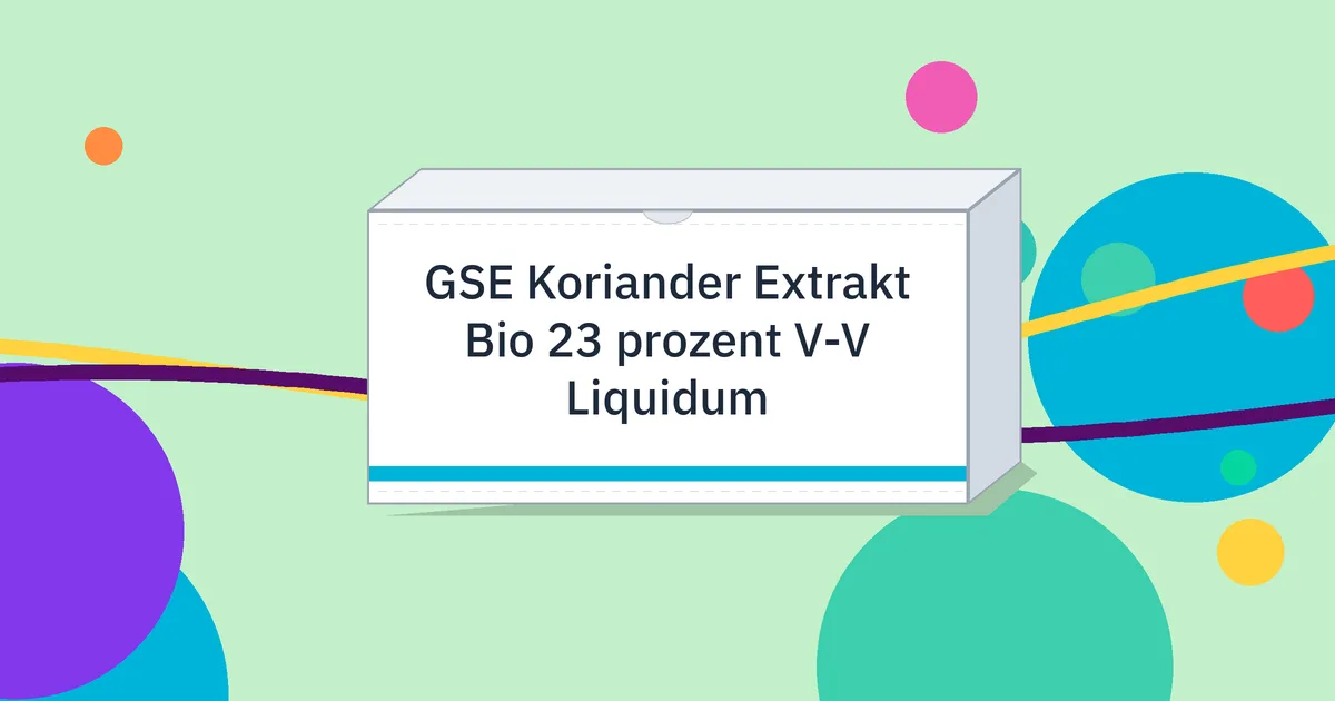 Symbolbild: Packung mit der Aufschrift GSE Koriander Extrakt Bio 23 prozent V-V Liquidum (PZN 00159551) – Verfügbarkeit und Bezug in Apotheken in Frankfurt am Main