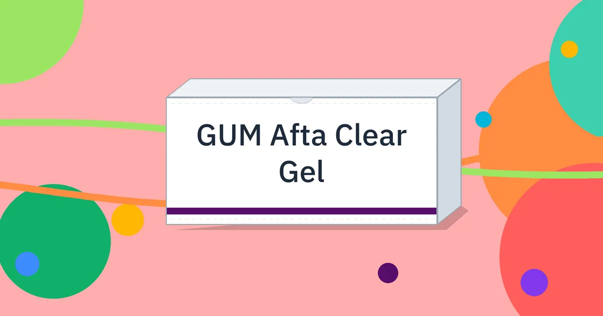 Symbolbild: Packung mit der Aufschrift GUM Afta Clear Gel (PZN 11140218) – Verfügbarkeit und Bezug in Apotheken in Frankfurt am Main