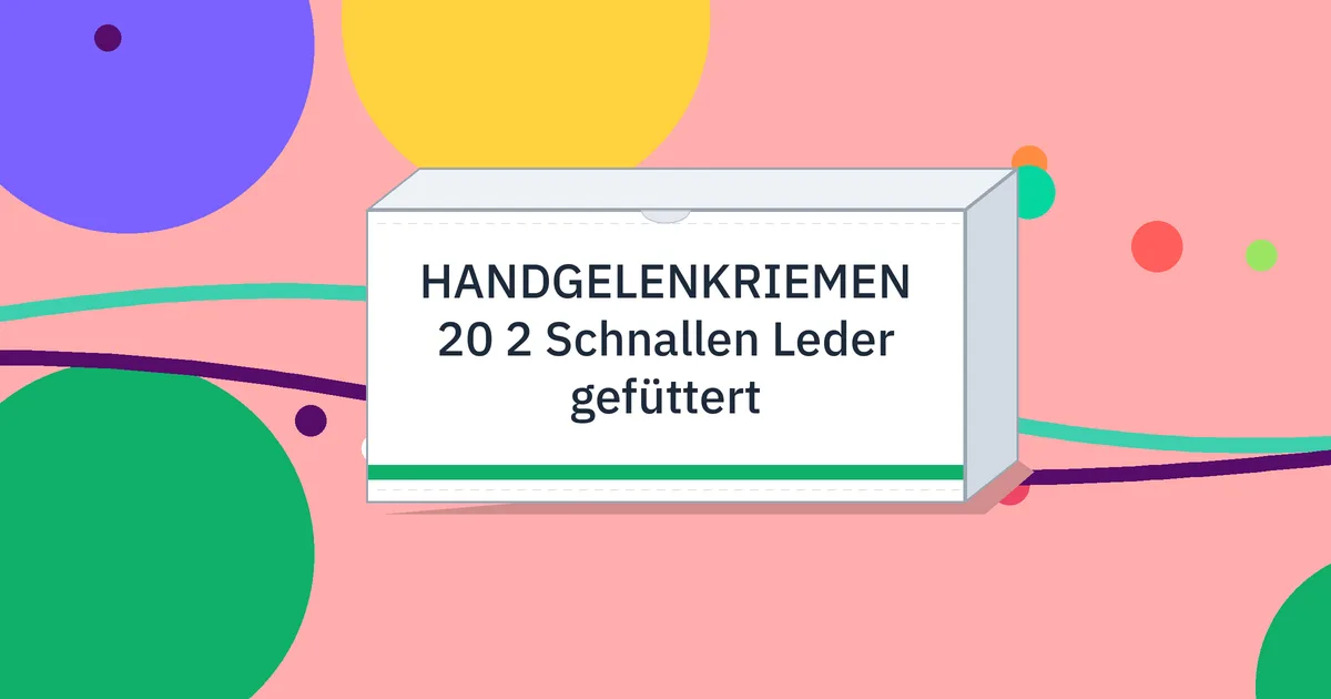 Symbolbild: Packung mit der Aufschrift HANDGELENKRIEMEN 20 2 Schnallen Leder gefüttert (PZN 04998142) – Verfügbarkeit und Bezug in Apotheken in Frankfurt am Main