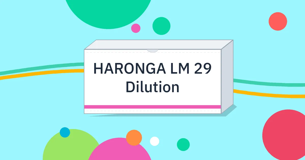 Symbolbild: Packung mit der Aufschrift HARONGA LM 29 Dilution (PZN 13550469) – Verfügbarkeit und Bezug in Apotheken in Frankfurt am Main