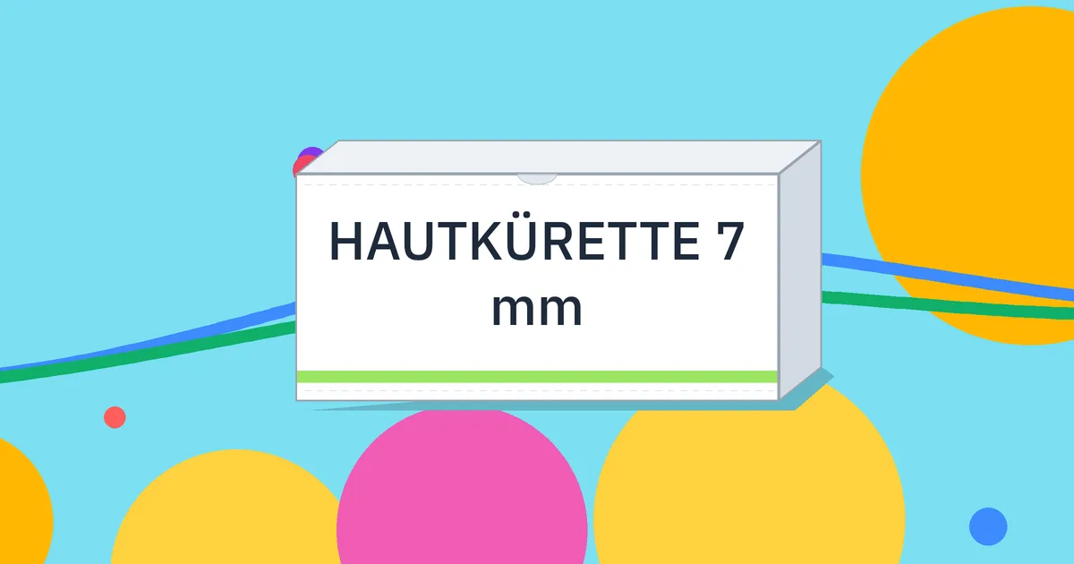 Symbolbild: Packung mit der Aufschrift HAUTKÜRETTE 7 mm (PZN 03690732) – Verfügbarkeit und Bezug in Apotheken in Frankfurt am Main