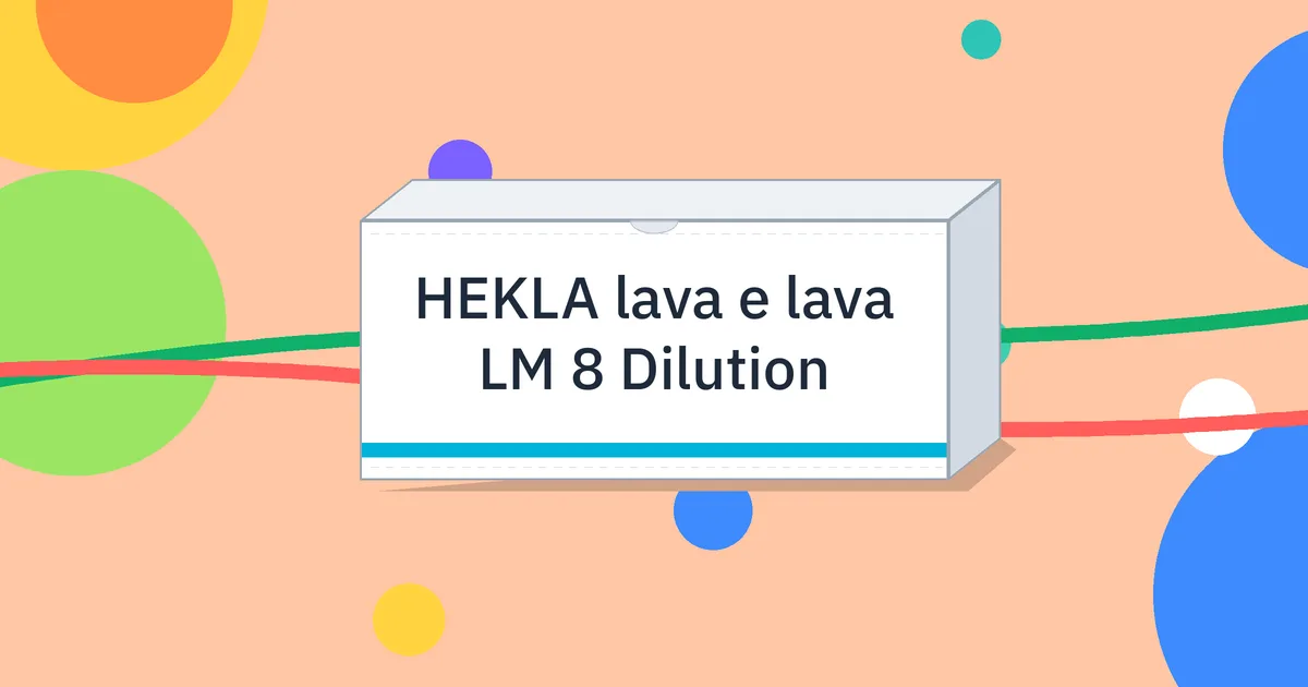 Symbolbild: Packung mit der Aufschrift HEKLA lava e lava LM 8 Dilution (PZN 12800409) – Verfügbarkeit und Bezug in Apotheken in Frankfurt am Main