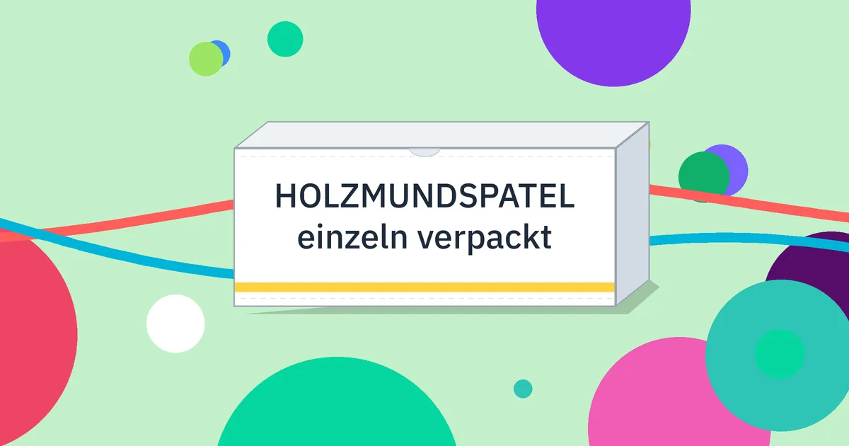 Symbolbild: Packung mit der Aufschrift HOLZMUNDSPATEL einzeln verpackt (PZN 03017320) – Verfügbarkeit und Bezug in Apotheken in Frankfurt am Main
