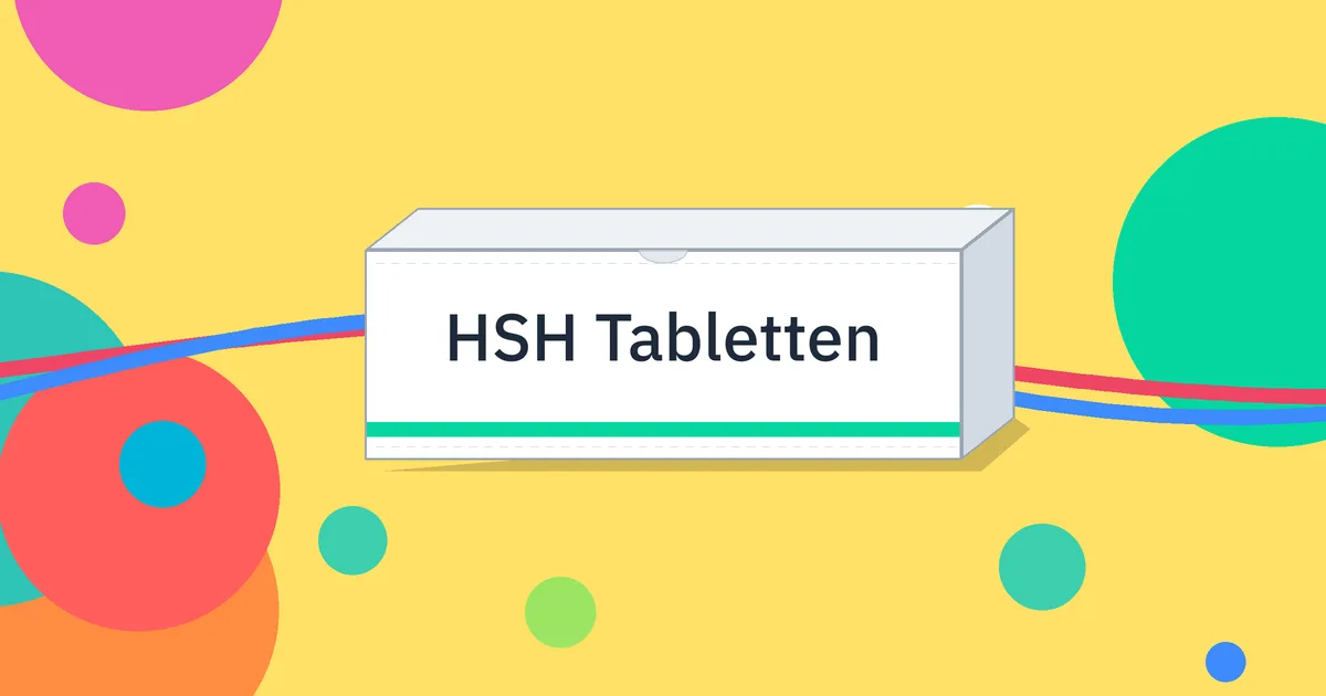 Symbolbild: Packung mit der Aufschrift HSH Tabletten (PZN 01534726) – Verfügbarkeit und Bezug in Apotheken in Frankfurt am Main