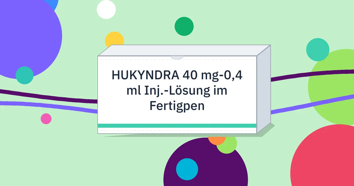 Symbolbild: Packung mit der Aufschrift HUKYNDRA 40 mg-0,4 ml Inj.-Lösung im Fertigpen (PZN 18401521) – Verfügbarkeit und Bezug in Apotheken in Frankfurt am Main