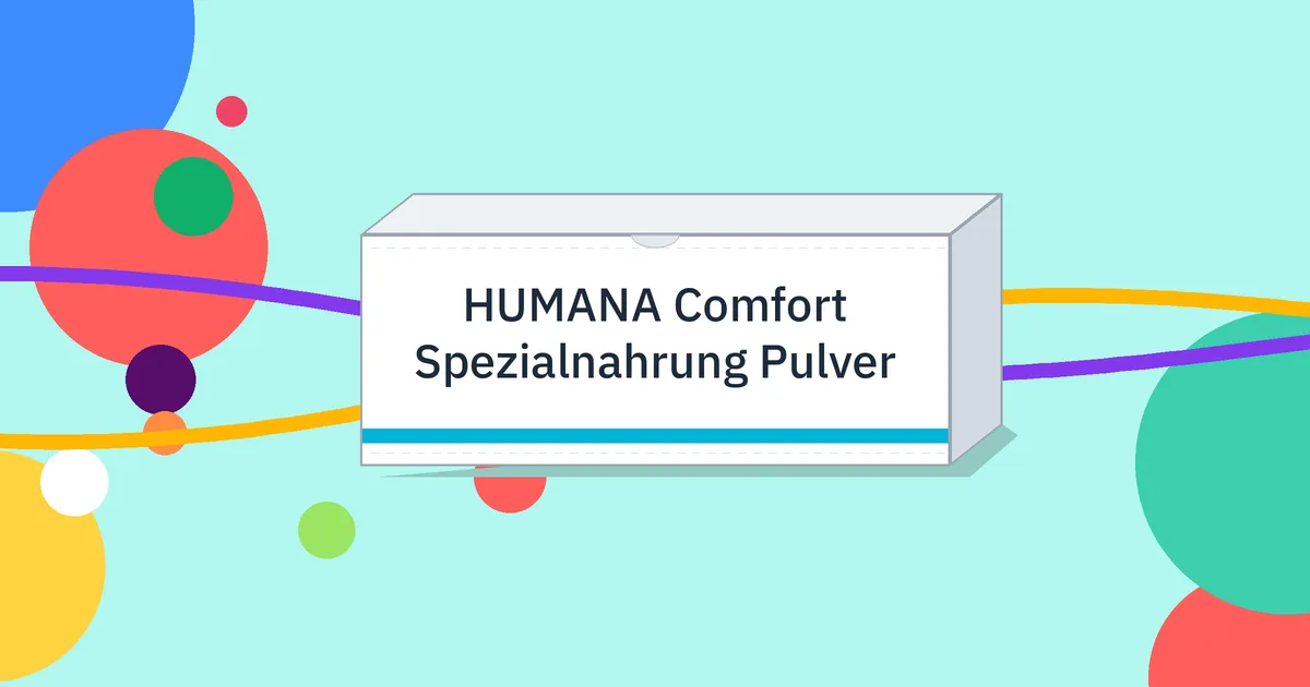Symbolbild: Packung mit der Aufschrift HUMANA Comfort Spezialnahrung Pulver (PZN 13569345) – Verfügbarkeit und Bezug in Apotheken in Frankfurt am Main
