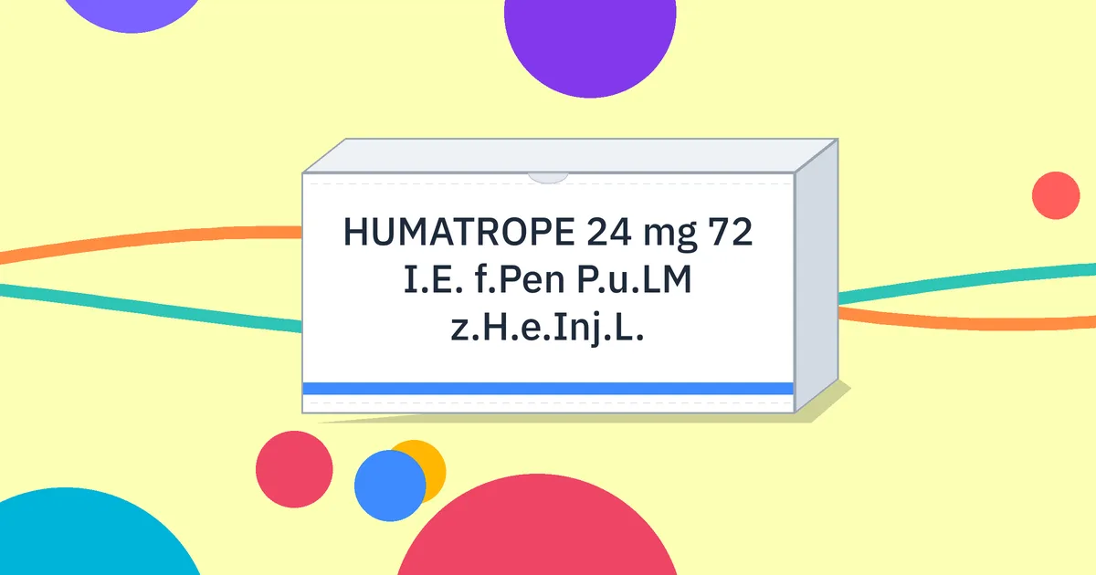 Symbolbild: Packung mit der Aufschrift HUMATROPE 24 mg 72 I.E. f.Pen P.u.LM z.H.e.Inj.L. (PZN 15568232) – Verfügbarkeit und Bezug in Apotheken in Frankfurt am Main