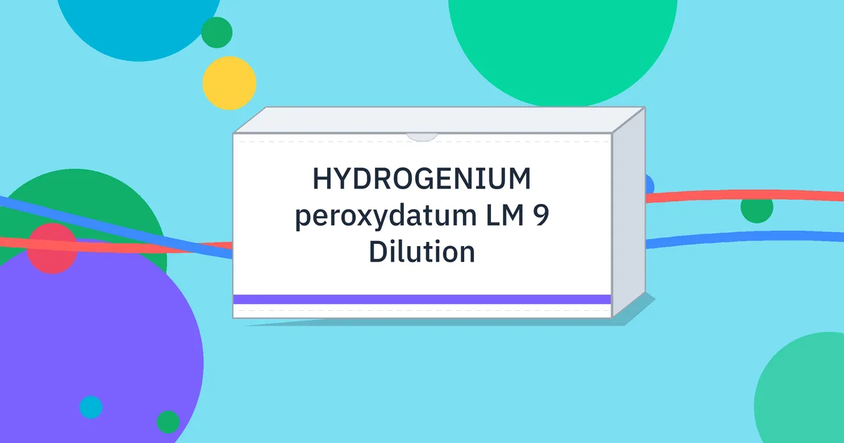 Symbolbild: Packung mit der Aufschrift HYDROGENIUM peroxydatum LM 9 Dilution (PZN 13557187) – Verfügbarkeit und Bezug in Apotheken in Frankfurt am Main