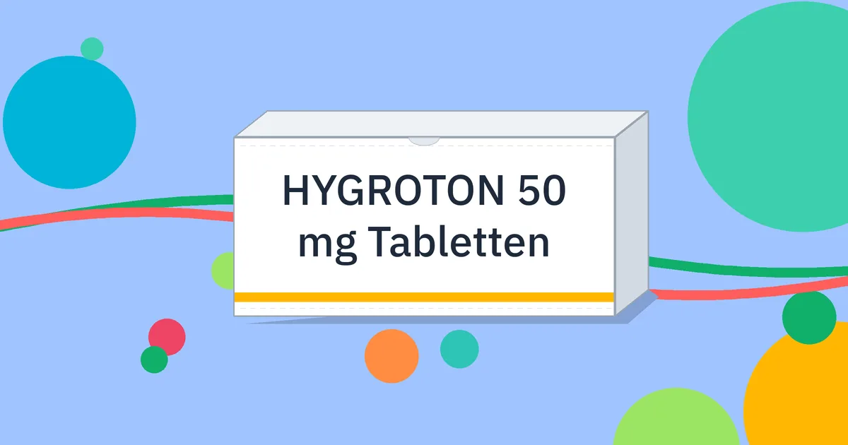Symbolbild: Packung mit der Aufschrift HYGROTON 50 mg Tabletten (PZN 03524962) – Verfügbarkeit und Bezug in Apotheken in Frankfurt am Main