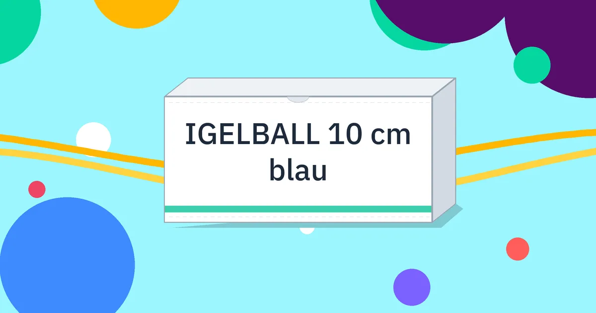 Symbolbild: Packung mit der Aufschrift IGELBALL 10 cm blau (PZN 00211553) – Verfügbarkeit und Bezug in Apotheken in Frankfurt am Main