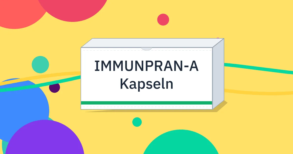Symbolbild: Packung mit der Aufschrift IMMUNPRAN-A Kapseln (PZN 17295695) – Verfügbarkeit und Bezug in Apotheken in Frankfurt am Main