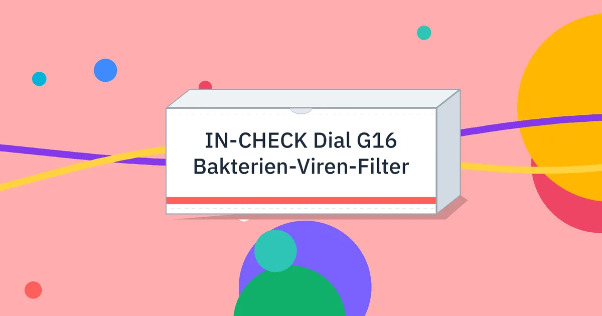 Symbolbild: Packung mit der Aufschrift IN-CHECK Dial G16 Bakterien-Viren-Filter (PZN 15568835) – Verfügbarkeit und Bezug in Apotheken in Frankfurt am Main