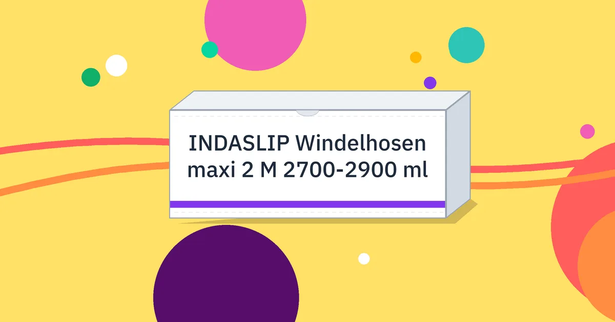 Symbolbild: Packung mit der Aufschrift INDASLIP Windelhosen maxi 2 M 2700-2900 ml (PZN 09922646) – Verfügbarkeit und Bezug in Apotheken in Frankfurt am Main