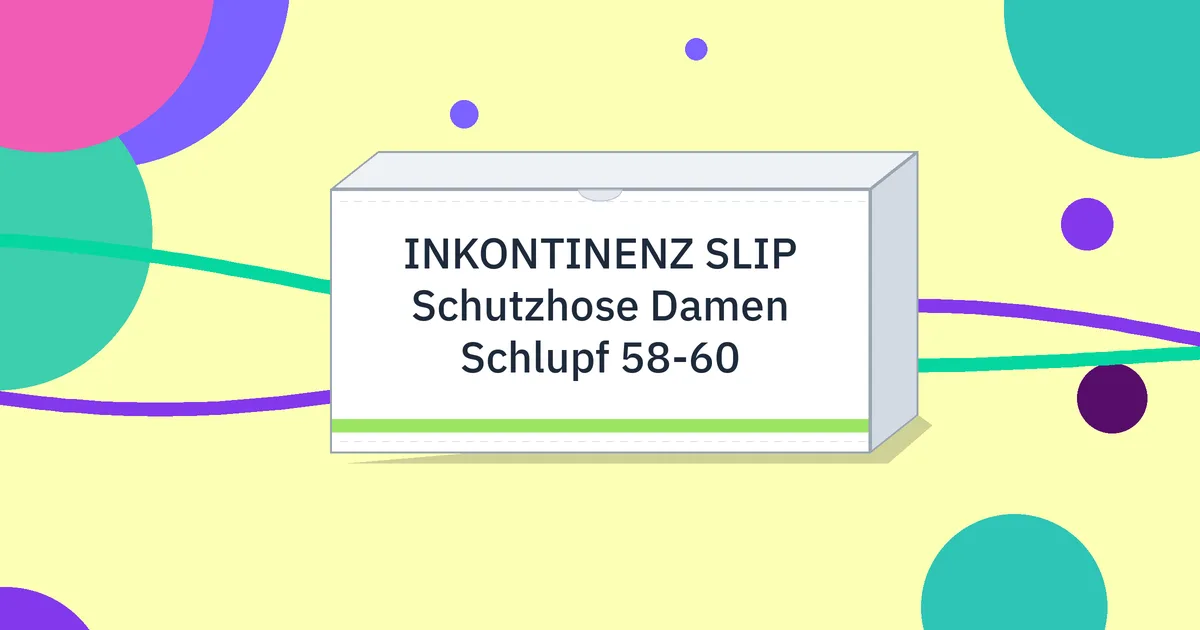 Symbolbild: Packung mit der Aufschrift INKONTINENZ SLIP Schutzhose Damen Schlupf 58-60 (PZN 10915692) – Verfügbarkeit und Bezug in Apotheken in Frankfurt am Main