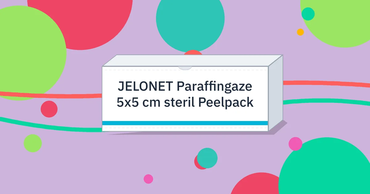Symbolbild: Packung mit der Aufschrift JELONET Paraffingaze 5x5 cm steril Peelpack (PZN 19235510) – Verfügbarkeit und Bezug in Apotheken in Frankfurt am Main