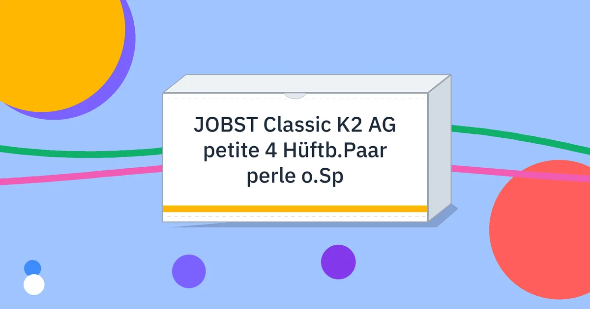 Symbolbild: Packung mit der Aufschrift JOBST Classic K2 AG petite 4 Hüftb.Paar perle o.Sp (PZN 13065076) – Verfügbarkeit und Bezug in Apotheken in Frankfurt am Main