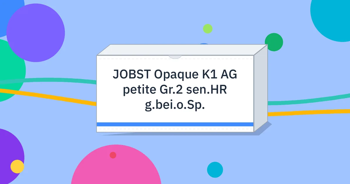 Symbolbild: Packung mit der Aufschrift JOBST Opaque K1 AG petite Gr.2 sen.HR g.bei.o.Sp. (PZN 16269247) – Verfügbarkeit und Bezug in Apotheken in Frankfurt am Main
