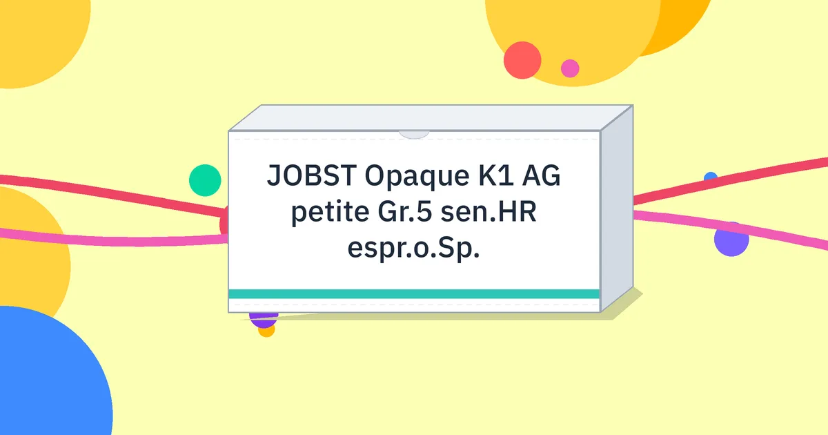 Symbolbild: Packung mit der Aufschrift JOBST Opaque K1 AG petite Gr.5 sen.HR espr.o.Sp. (PZN 16271066) – Verfügbarkeit und Bezug in Apotheken in Frankfurt am Main
