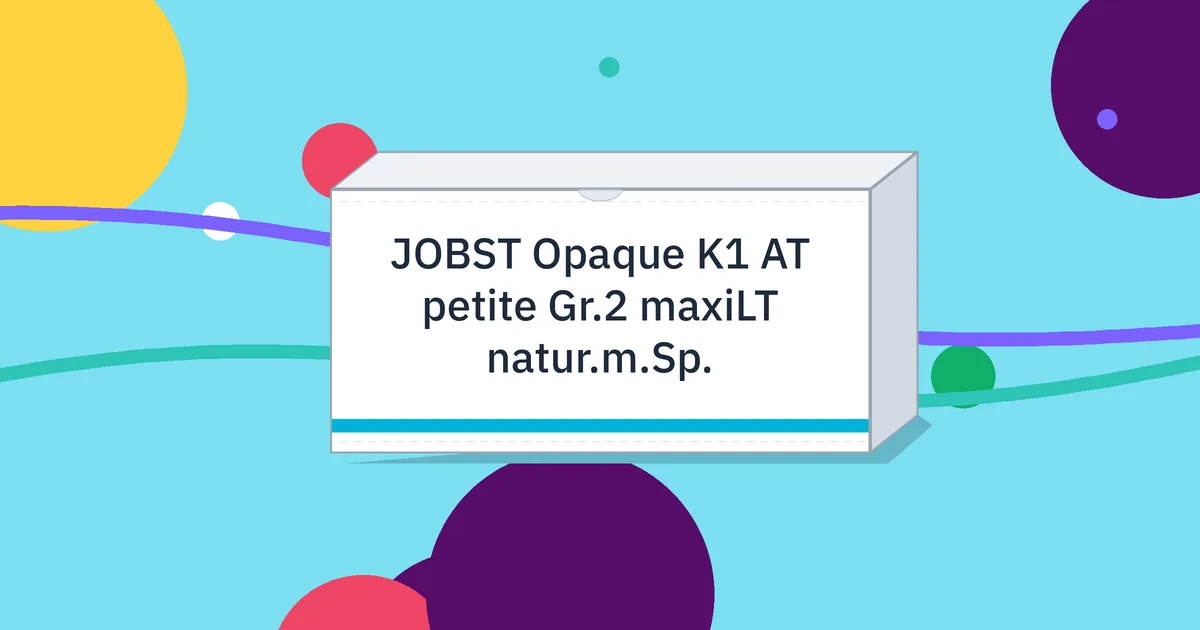 Symbolbild: Packung mit der Aufschrift JOBST Opaque K1 AT petite Gr.2 maxiLT natur.m.Sp. (PZN 13102819) – Verfügbarkeit und Bezug in Apotheken in Frankfurt am Main