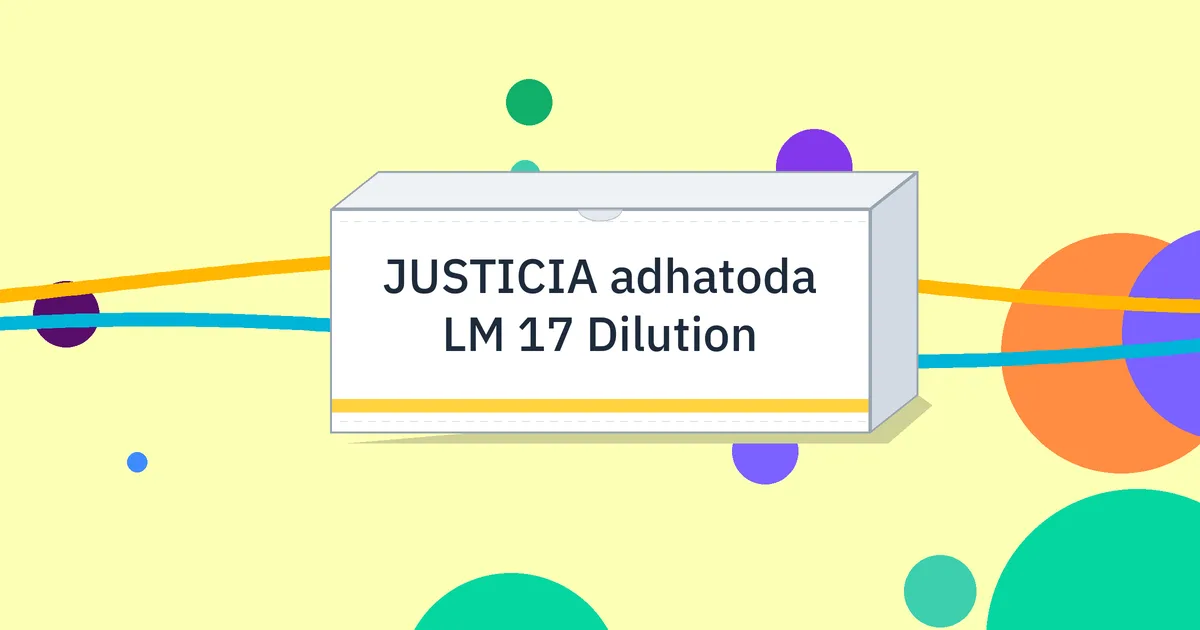 Symbolbild: Packung mit der Aufschrift JUSTICIA adhatoda LM 17 Dilution (PZN 13565614) – Verfügbarkeit und Bezug in Apotheken in Frankfurt am Main