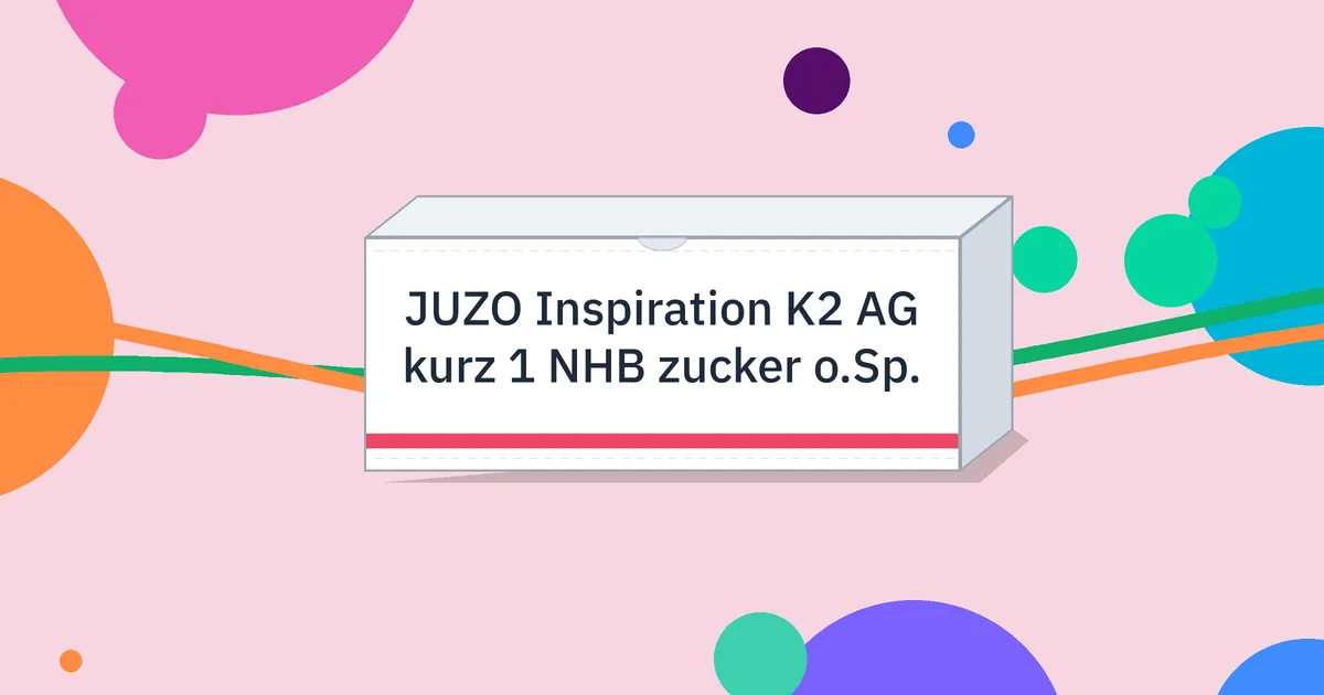 Symbolbild: Packung mit der Aufschrift JUZO Inspiration K2 AG kurz 1 NHB zucker o.Sp. (PZN 14920773) – Verfügbarkeit und Bezug in Apotheken in Frankfurt am Main
