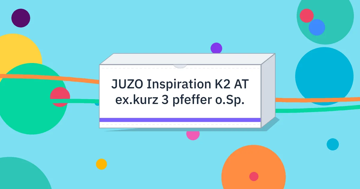 Symbolbild: Packung mit der Aufschrift JUZO Inspiration K2 AT ex.kurz 3 pfeffer o.Sp. (PZN 14932138) – Verfügbarkeit und Bezug in Apotheken in Frankfurt am Main
