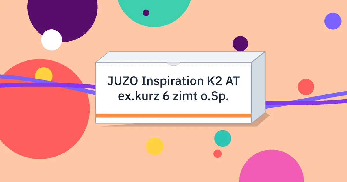 Symbolbild: Packung mit der Aufschrift JUZO Inspiration K2 AT ex.kurz 6 zimt o.Sp. (PZN 14932546) – Verfügbarkeit und Bezug in Apotheken in Frankfurt am Main