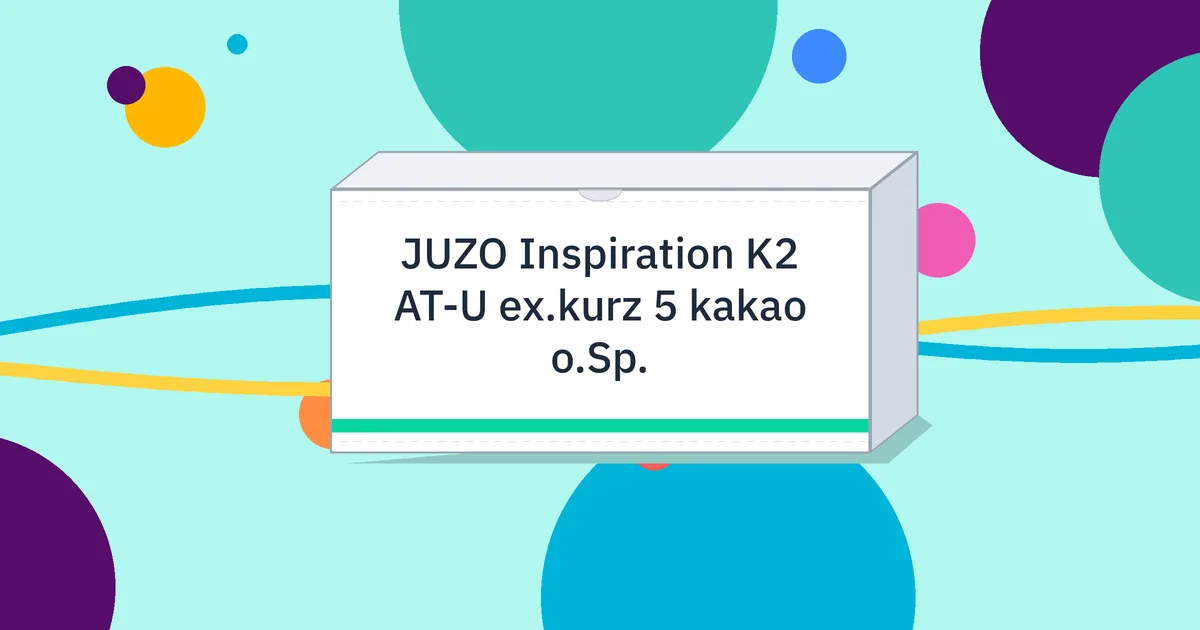 Symbolbild: Packung mit der Aufschrift JUZO Inspiration K2 AT-U ex.kurz 5 kakao o.Sp. (PZN 14930286) – Verfügbarkeit und Bezug in Apotheken in Frankfurt am Main
