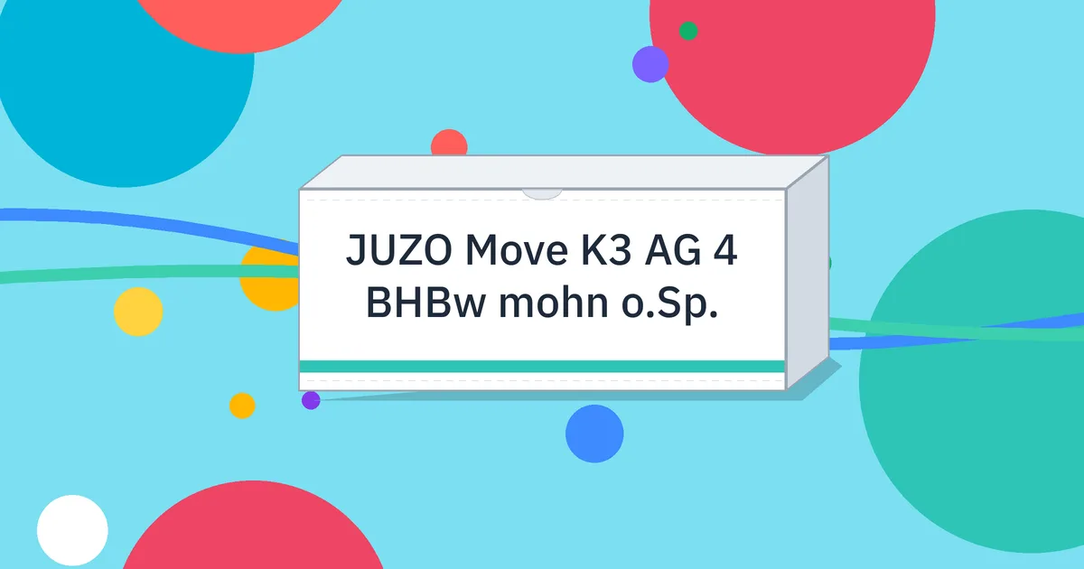 Symbolbild: Packung mit der Aufschrift JUZO Move K3 AG 4 BHBw mohn o.Sp. (PZN 18589720) – Verfügbarkeit und Bezug in Apotheken in Frankfurt am Main