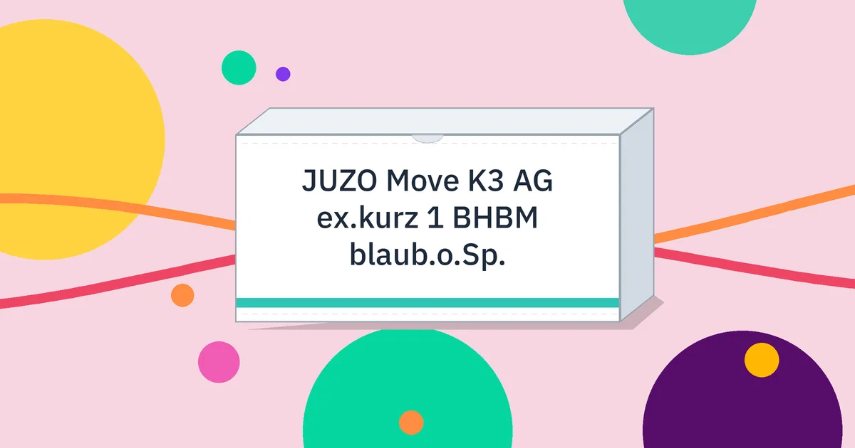 Symbolbild: Packung mit der Aufschrift JUZO Move K3 AG ex.kurz 1 BHBM blaub.o.Sp. (PZN 18597754) – Verfügbarkeit und Bezug in Apotheken in Frankfurt am Main
