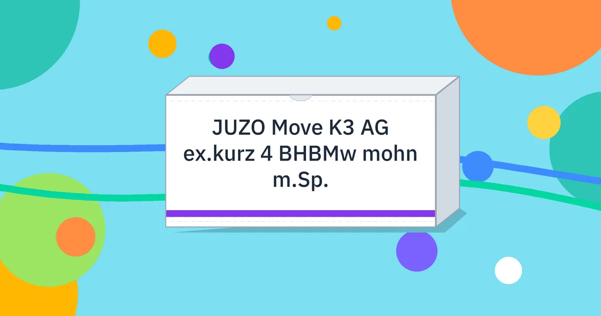 Symbolbild: Packung mit der Aufschrift JUZO Move K3 AG ex.kurz 4 BHBMw mohn m.Sp. (PZN 18596111) – Verfügbarkeit und Bezug in Apotheken in Frankfurt am Main