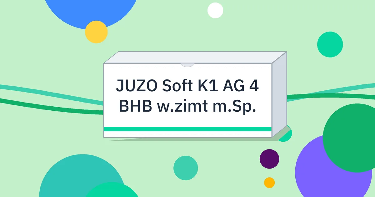 Symbolbild: Packung mit der Aufschrift JUZO Soft K1 AG 4 BHB w.zimt m.Sp. (PZN 14836682) – Verfügbarkeit und Bezug in Apotheken in Frankfurt am Main