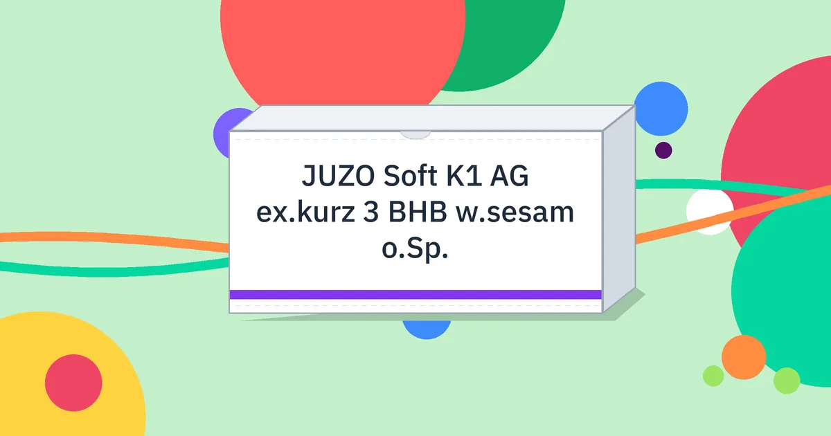 Symbolbild: Packung mit der Aufschrift JUZO Soft K1 AG ex.kurz 3 BHB w.sesam o.Sp. (PZN 14840057) – Verfügbarkeit und Bezug in Apotheken in Frankfurt am Main