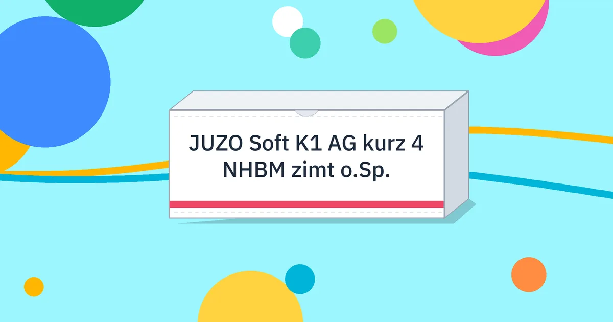 Symbolbild: Packung mit der Aufschrift JUZO Soft K1 AG kurz 4 NHBM zimt o.Sp. (PZN 14995305) – Verfügbarkeit und Bezug in Apotheken in Frankfurt am Main