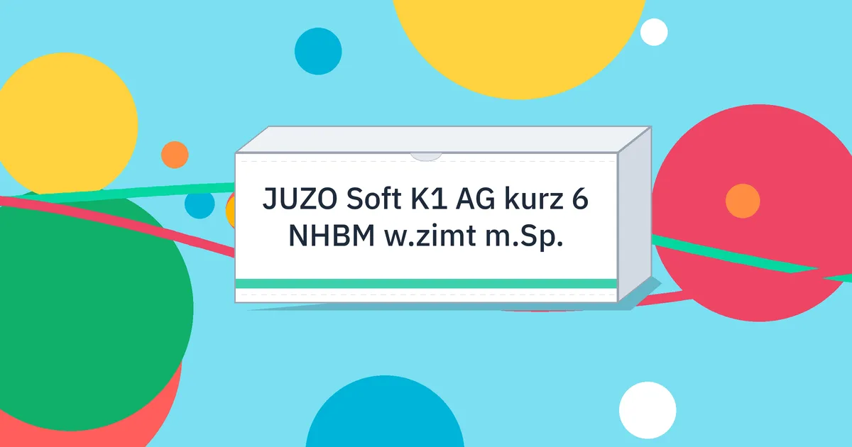 Symbolbild: Packung mit der Aufschrift JUZO Soft K1 AG kurz 6 NHBM w.zimt m.Sp. (PZN 15016716) – Verfügbarkeit und Bezug in Apotheken in Frankfurt am Main