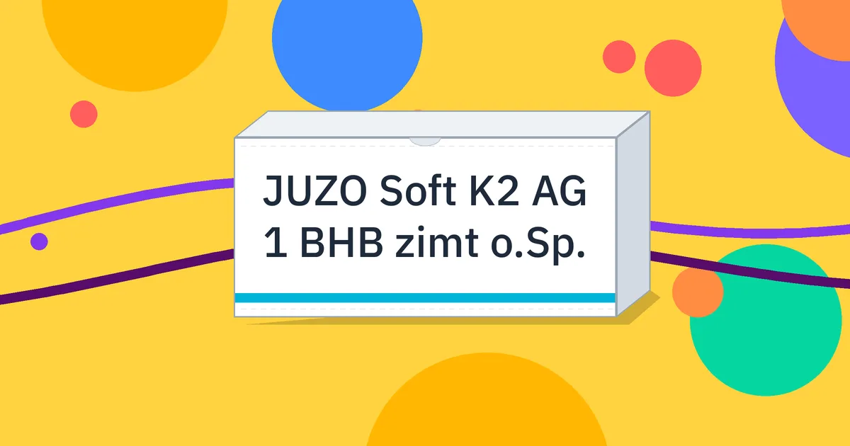 Symbolbild: Packung mit der Aufschrift JUZO Soft K2 AG 1 BHB zimt o.Sp. (PZN 14825342) – Verfügbarkeit und Bezug in Apotheken in Frankfurt am Main