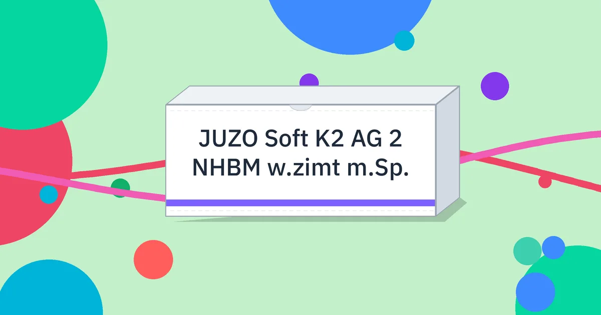 Symbolbild: Packung mit der Aufschrift JUZO Soft K2 AG 2 NHBM w.zimt m.Sp. (PZN 15018684) – Verfügbarkeit und Bezug in Apotheken in Frankfurt am Main