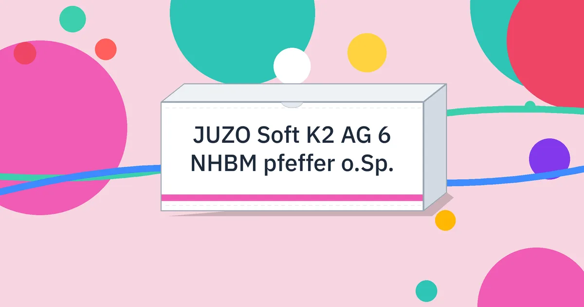 Symbolbild: Packung mit der Aufschrift JUZO Soft K2 AG 6 NHBM pfeffer o.Sp. (PZN 14997971) – Verfügbarkeit und Bezug in Apotheken in Frankfurt am Main