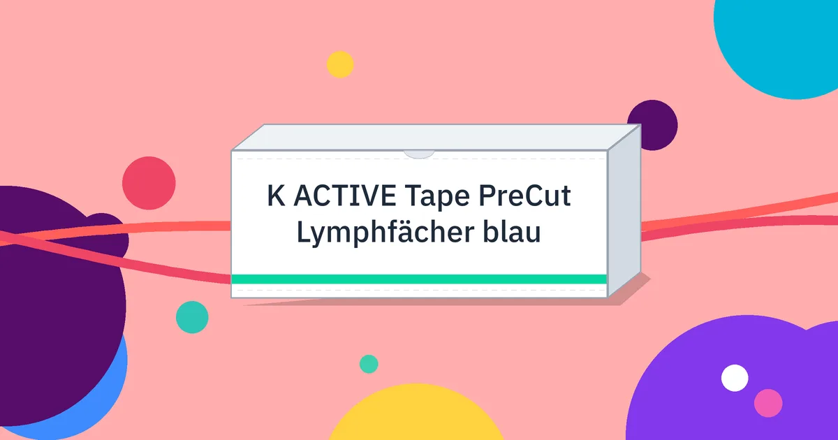 Symbolbild: Packung mit der Aufschrift K ACTIVE Tape PreCut Lymphfächer blau (PZN 11607969) – Verfügbarkeit und Bezug in Apotheken in Frankfurt am Main