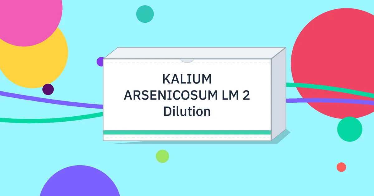 Symbolbild: Packung mit der Aufschrift KALIUM ARSENICOSUM LM 2 Dilution (PZN 12916922) – Verfügbarkeit und Bezug in Apotheken in Frankfurt am Main