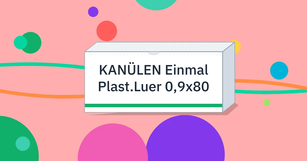Symbolbild: Packung mit der Aufschrift KANÜLEN Einmal Plast.Luer 0,9x80 (PZN 02440393) – Verfügbarkeit und Bezug in Apotheken in Frankfurt am Main