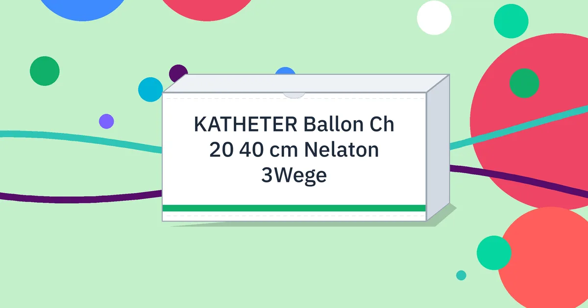 Symbolbild: Packung mit der Aufschrift KATHETER Ballon Ch 20 40 cm Nelaton 3Wege (PZN 01966207) – Verfügbarkeit und Bezug in Apotheken in Frankfurt am Main