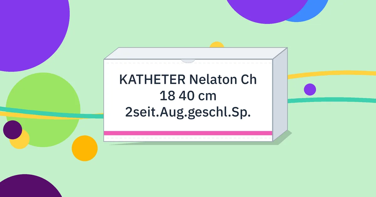 Symbolbild: Packung mit der Aufschrift KATHETER Nelaton Ch 18 40 cm 2seit.Aug.geschl.Sp. (PZN 02099391) – Verfügbarkeit und Bezug in Apotheken in Frankfurt am Main