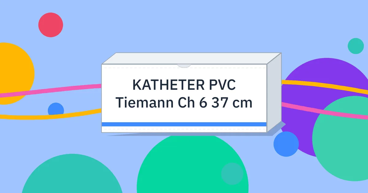 Symbolbild: Packung mit der Aufschrift KATHETER PVC Tiemann Ch 6 37 cm (PZN 10085368) – Verfügbarkeit und Bezug in Apotheken in Frankfurt am Main
