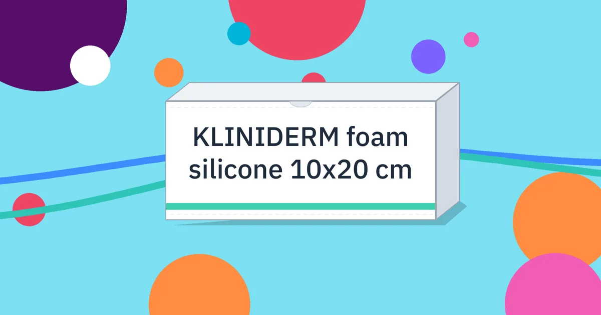 Symbolbild: Packung mit der Aufschrift KLINIDERM foam silicone 10x20 cm (PZN 16245086) – Verfügbarkeit und Bezug in Apotheken in Frankfurt am Main