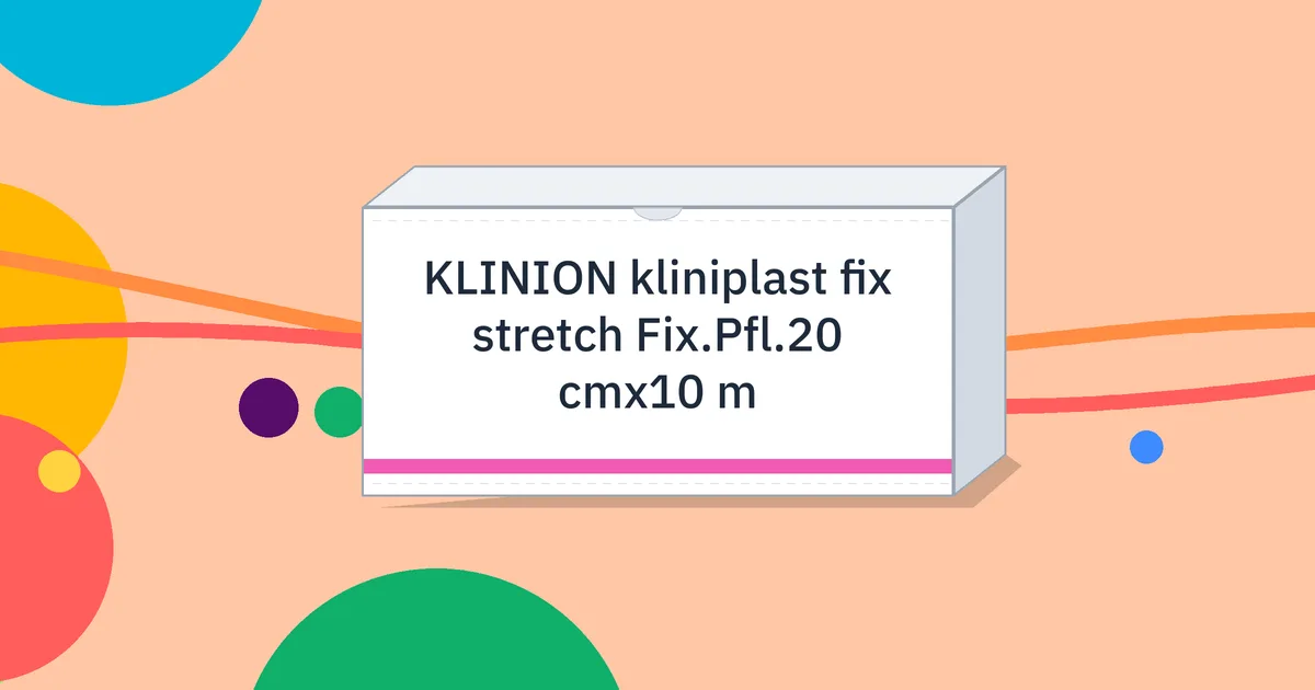Symbolbild: Packung mit der Aufschrift KLINION kliniplast fix stretch Fix.Pfl.20 cmx10 m (PZN 19626417) – Verfügbarkeit und Bezug in Apotheken in Frankfurt am Main